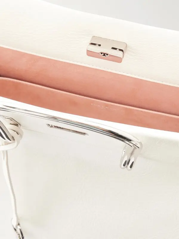 Tory Burch Soft Lee Embellished Leather Tote - Neutrals