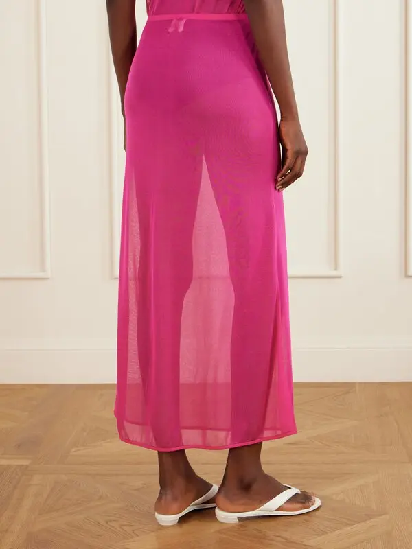 LESET Jack Mesh Midi Skirt