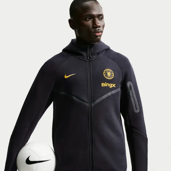 Nike Chelsea Fc Tech Fleece Windrunner Soccer Full-zip Hoodie - Blue