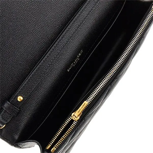 Saint Laurent Quilted Leather 'paris' Clutch With Chain