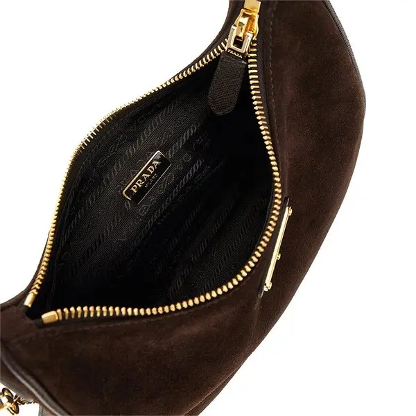 Prada Suede Leather Re-edition 2005 Shoulder Bag - Brown