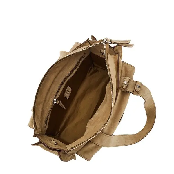 Miu Miu Suede Leather Utility Bag - Beige