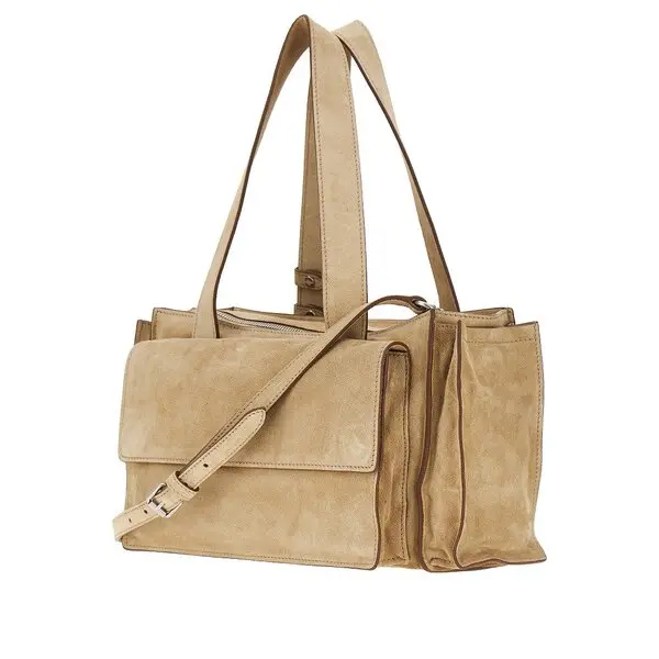 Miu Miu Suede Leather Utility Bag - Beige