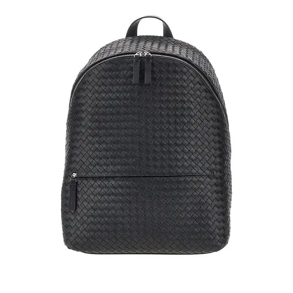 Bottega Veneta Intrecciato 1975 Leather Backpack - Black