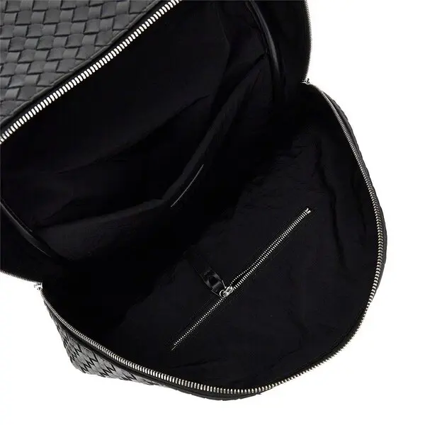 Bottega Veneta Intrecciato Leather Backpack - Black