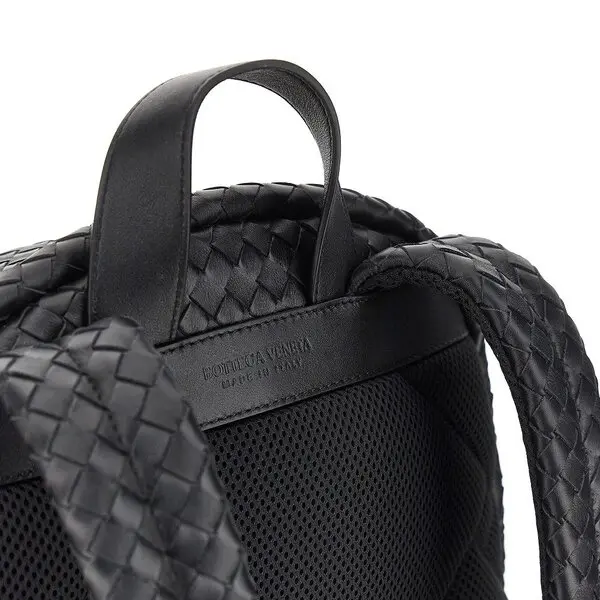 Bottega Veneta Intrecciato Leather Backpack - Black