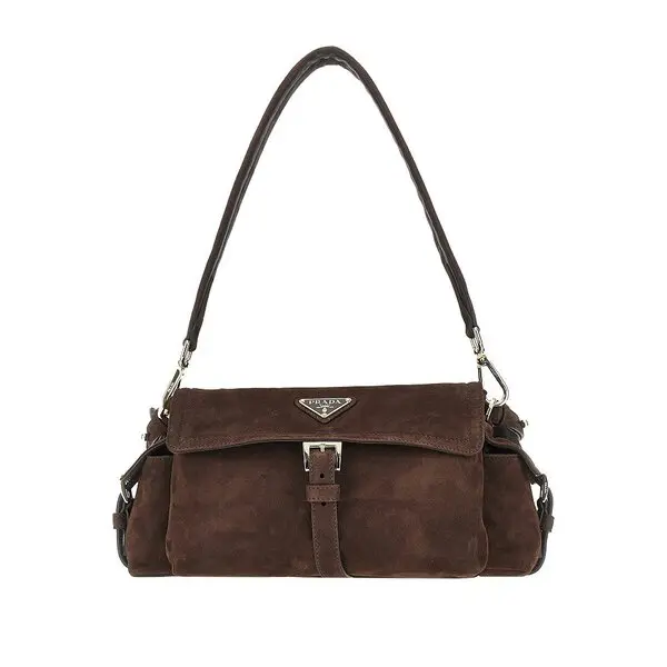 Prada Suede Leather Medium Explore Bag - Brown