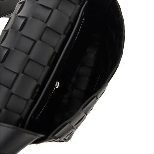 Bottega Veneta Intrecciato Leather Messenger Bag - Black