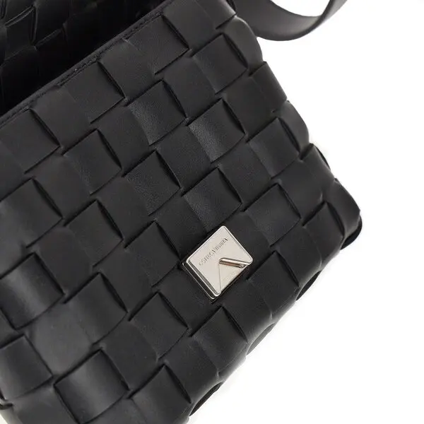Bottega Veneta Intrecciato Leather Messenger Bag - Black