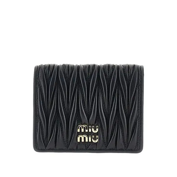 Miu Miu Matelassé Nappa Leather Bi-fold Wallet - Black