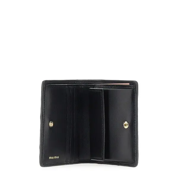 Miu Miu Matelassé Nappa Leather Bi-fold Wallet - Black