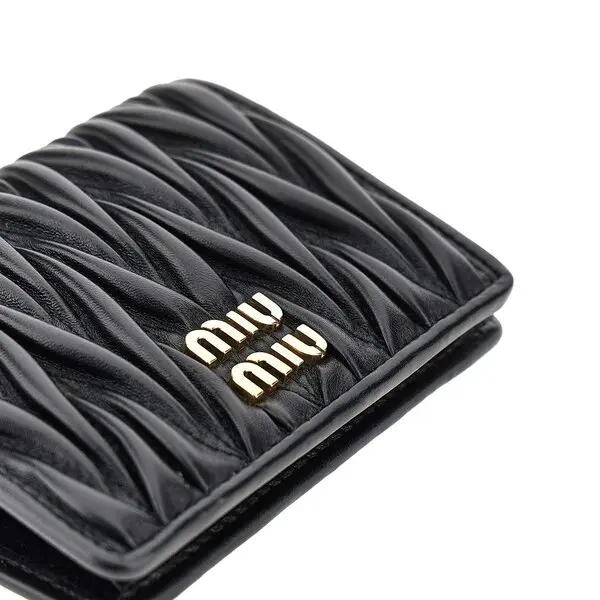 Miu Miu Matelassé Nappa Leather Bi-fold Wallet - Black