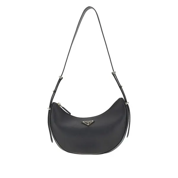 Prada Leather Arqué Small' Bag - Black