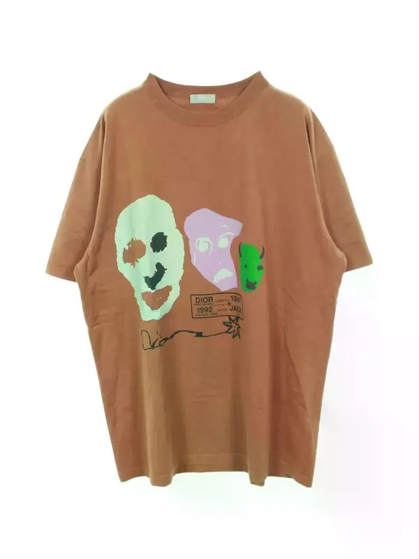 Dior X Travis Scott Cactus Jack Graphic-print T-shirt - Brown