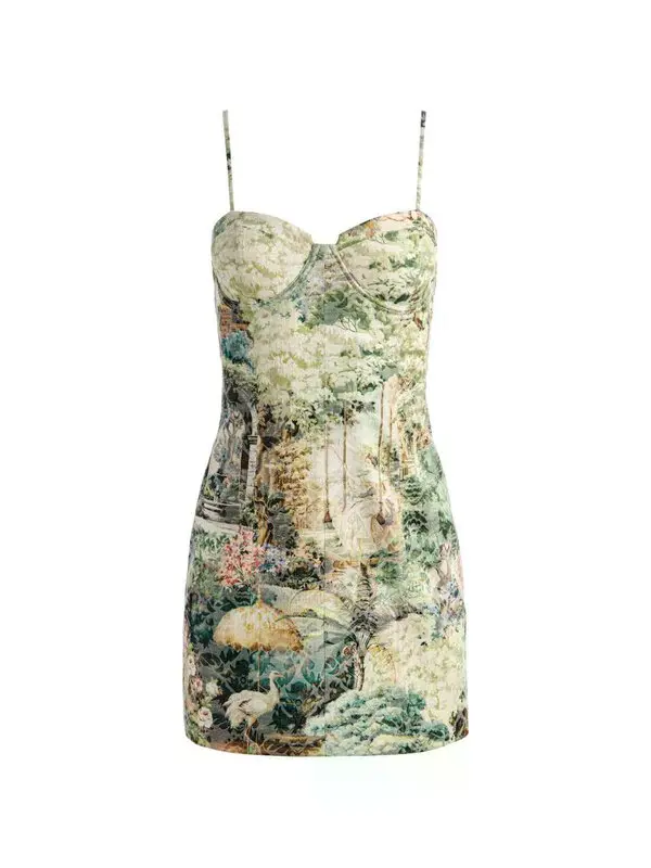 Alice + Olivia Seamed Corset Mini Dress - Green