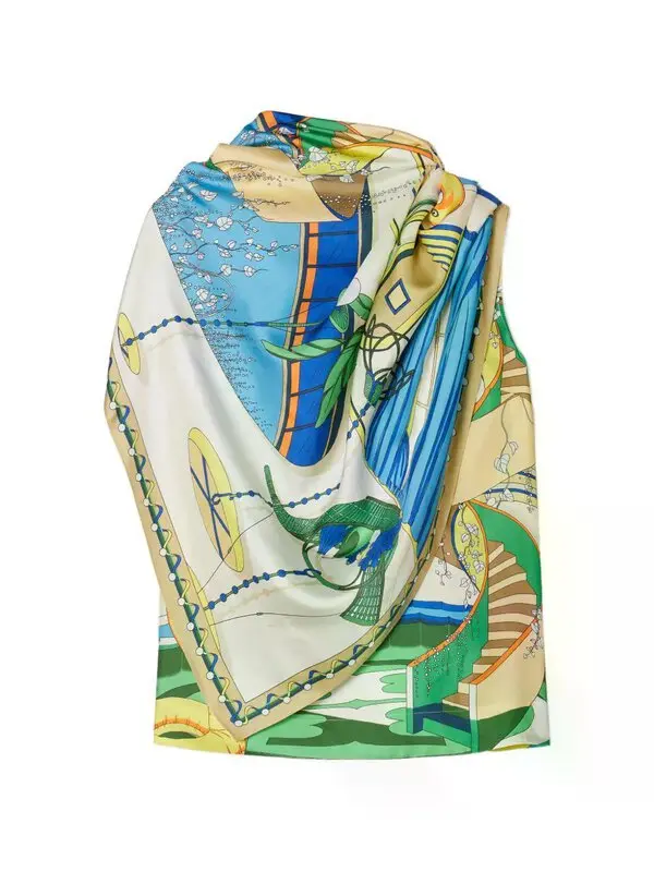 Tory Burch Printed Silk Cape Top