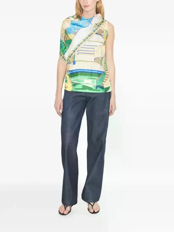 Tory Burch Printed Silk Cape Top