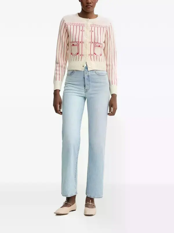 Kenzo Trompe L'œil Striped Buttoned Cardigan