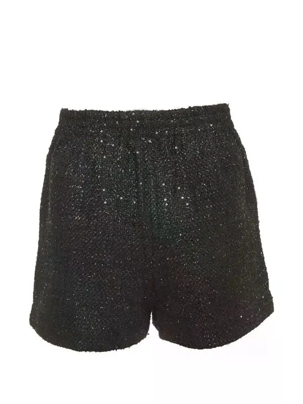 Maje Sequin-embellished Tweed Shorts - Black