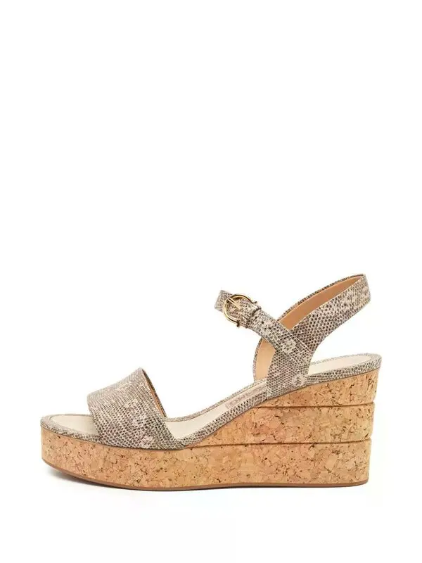 FERRAGAMO Madea Leather Heeled Sandals - Neutrals