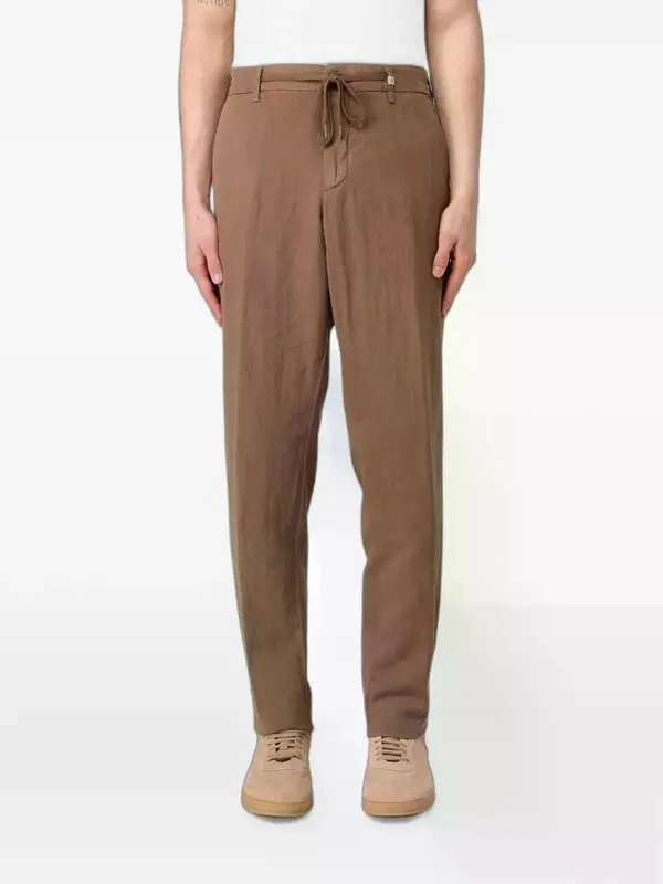 MYTHS Drawstring Straight-leg Trousers - Brown