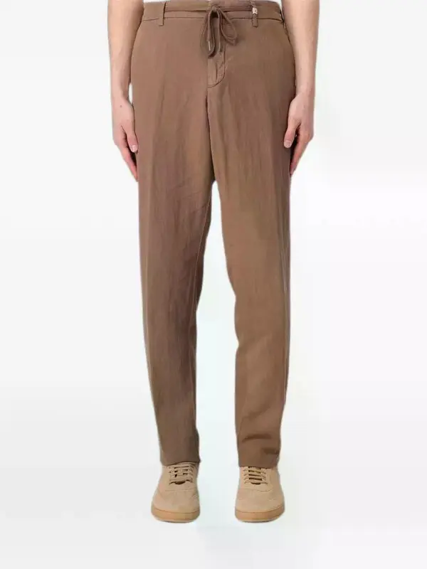 MYTHS Drawstring Straight-leg Trousers - Brown