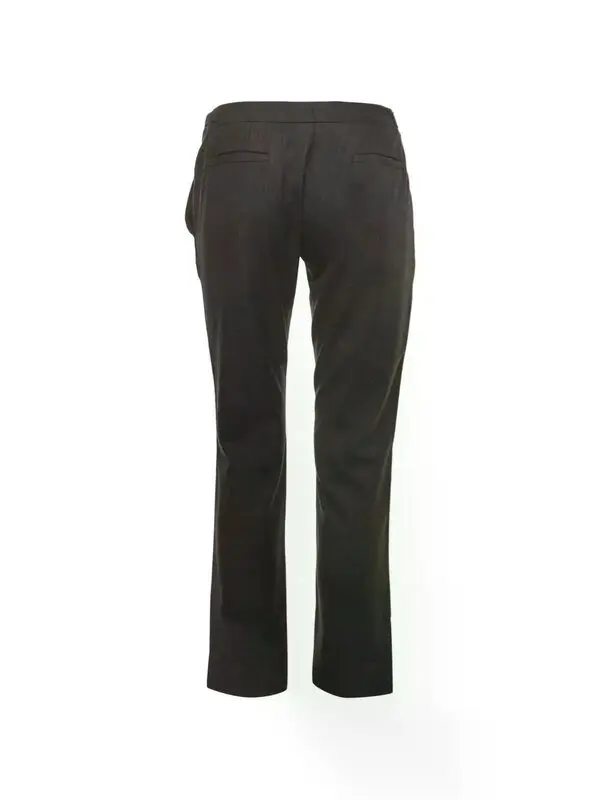 Miu Miu Wool Straight-fit Trousers With Side Buckle Detail - Grey