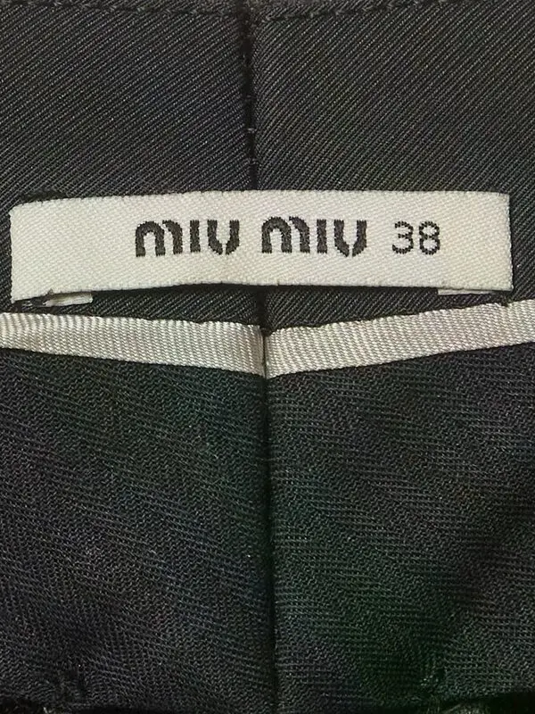 Miu Miu Wool Straight-fit Trousers With Side Buckle Detail
