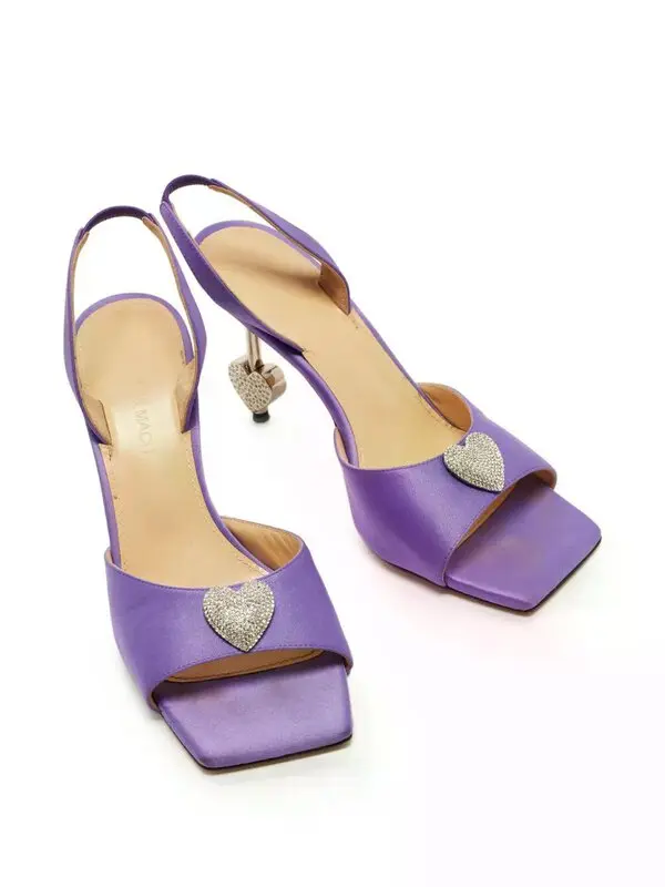 Mach & Mach Crystal Heart Embellished Sandals