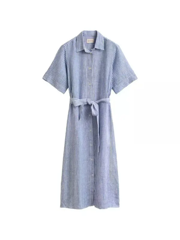 Gant Striped Linen Shirt Dress - Blue