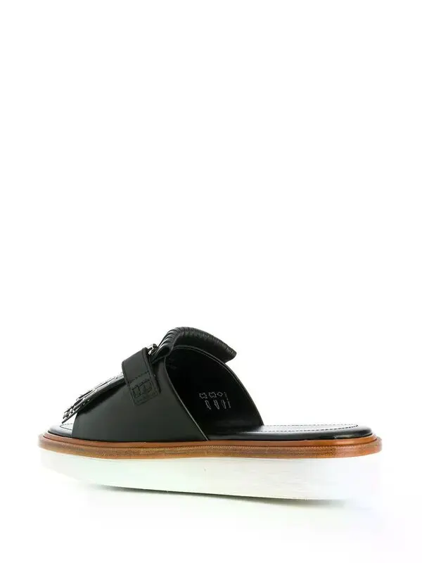 TOD'S Double T Fringed Slides