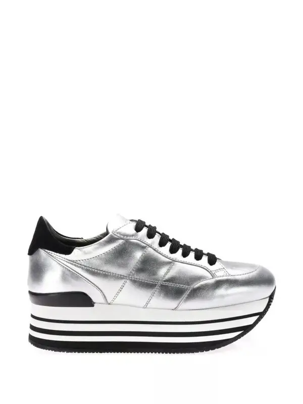 Hogan H222 Flatform Sneakers - Silver