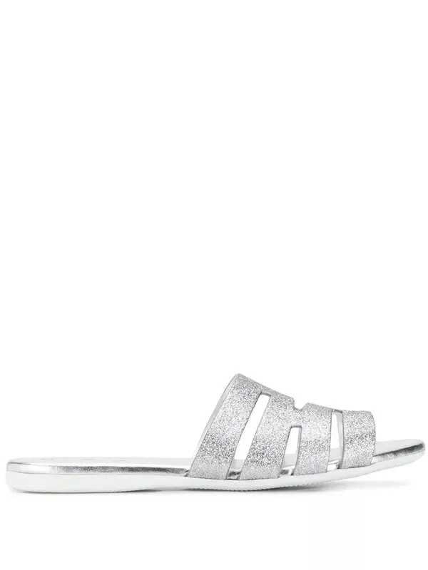 Hogan Cut-out Glitter Slides