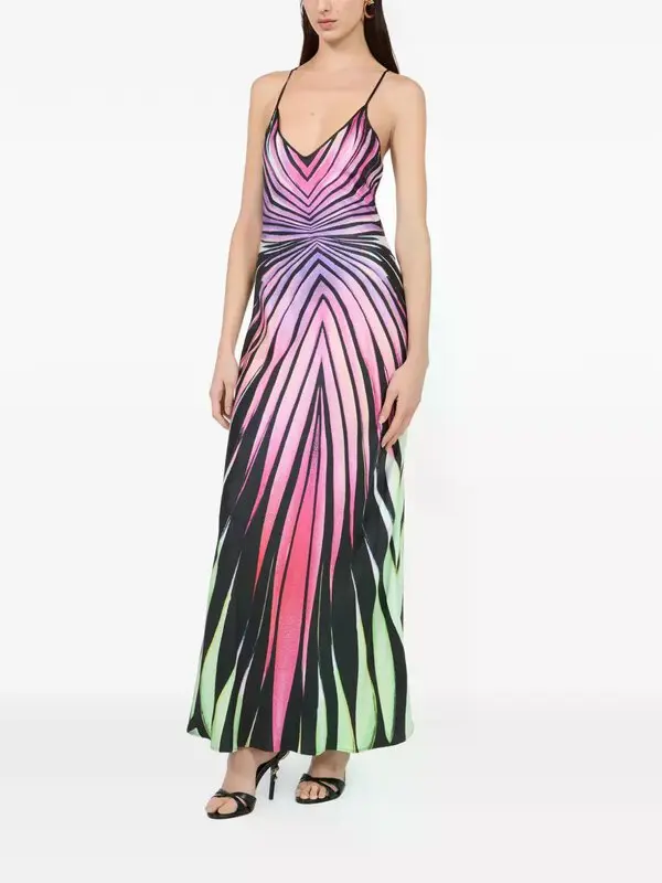 Roberto Cavalli Ray Of Paradise Cross-strap Maxi Dress