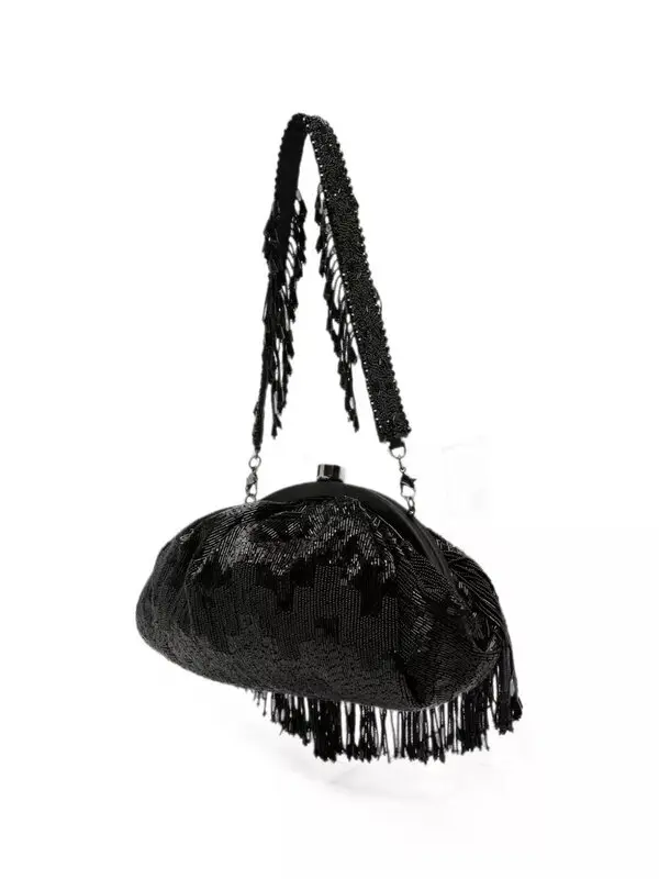 SLO_HAND_MADE Bead-embellished Fringed Clutch Bag