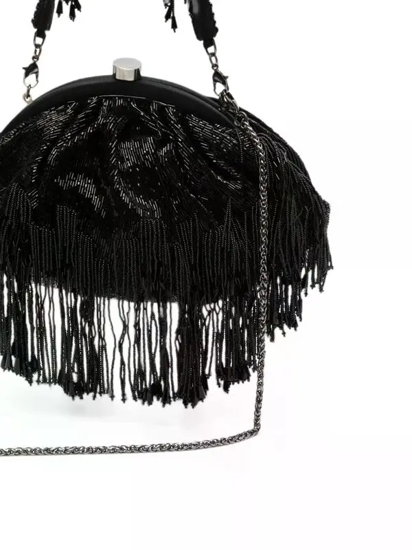 SLO_HAND_MADE Bead-embellished Fringed Clutch Bag
