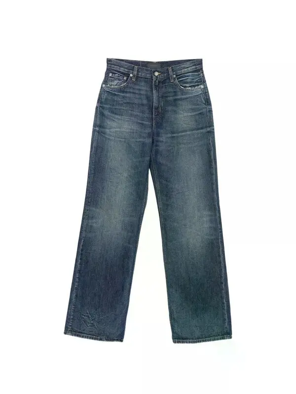 HAIKURE Korea Faded Wide-leg Jeans - Blue