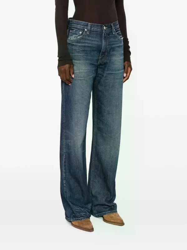 HAIKURE Korea Faded Wide-leg Jeans