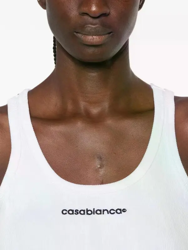 Casablanca Logo Ribbed Tank Top