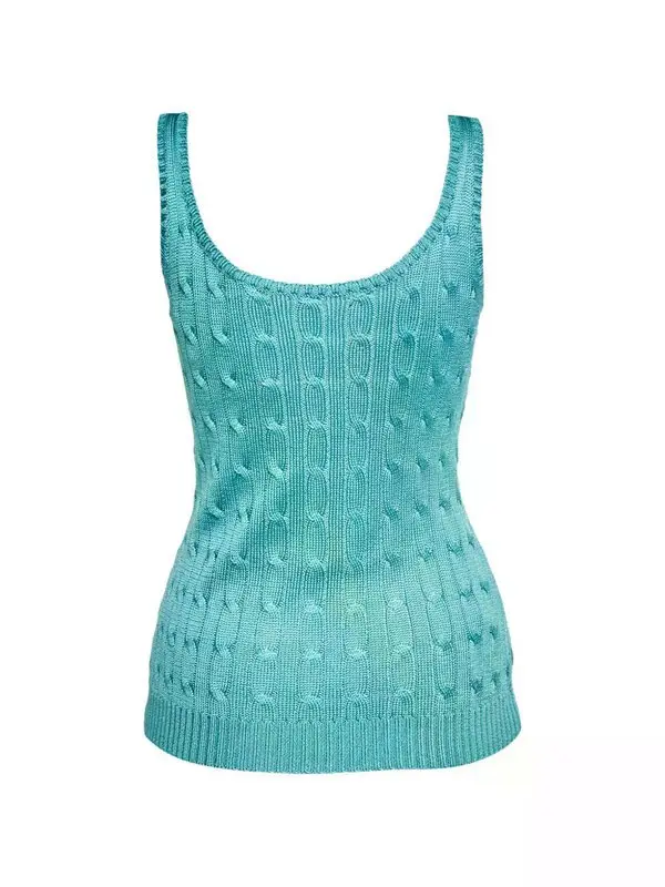 Ralph Lauren Silk Cable Knit Tank Top