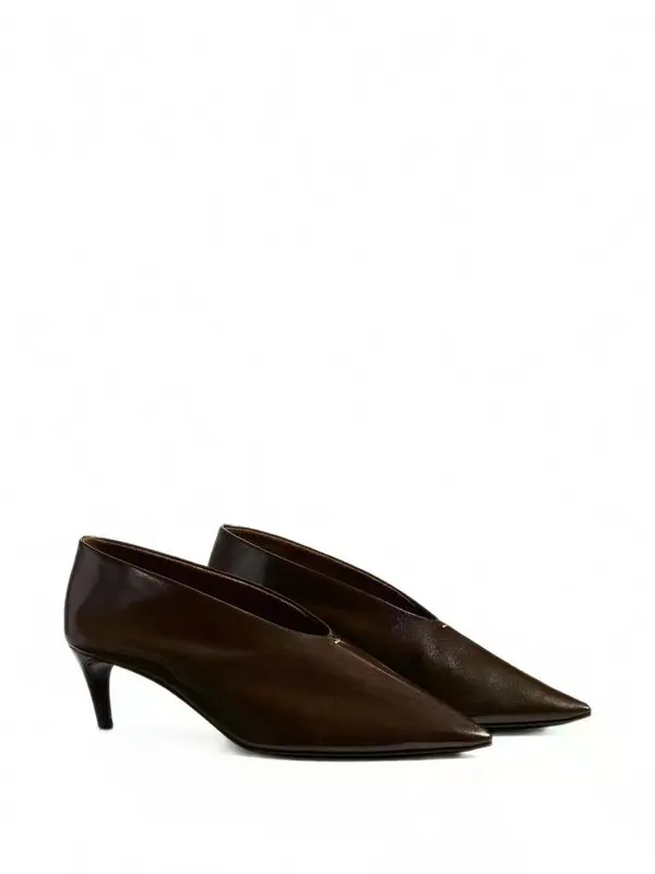 Khaite Miriam Ruched Pointed-toe Pumps - Brown