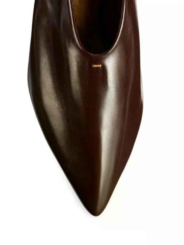Khaite Miriam Ruched Pointed-toe Pumps - Brown