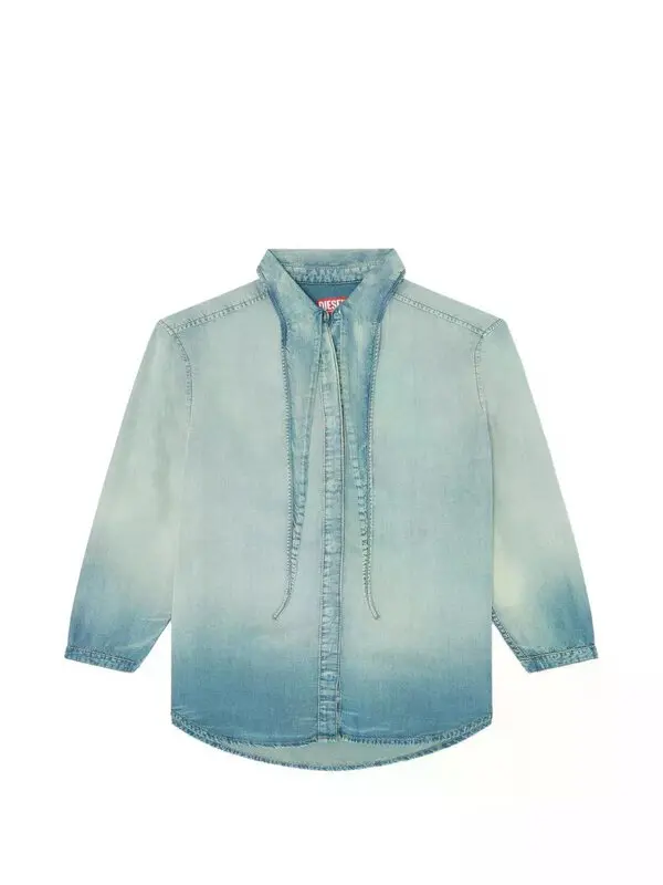 DIESEL® Marbled Fluid Denim Shirt - Blue
