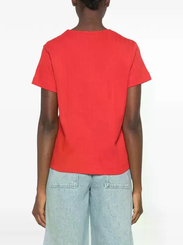 Stine Goya Ribbed Bow Detail T-shirt