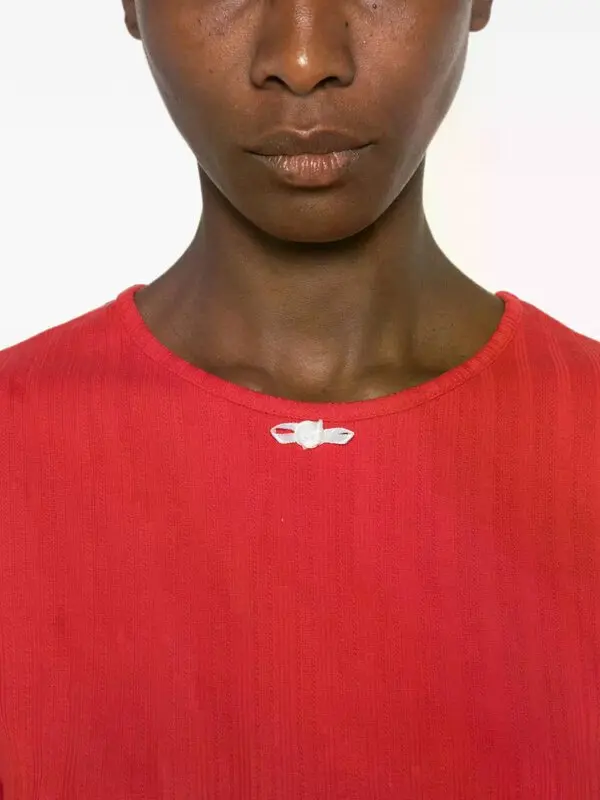 Stine Goya Ribbed Bow Detail T-shirt
