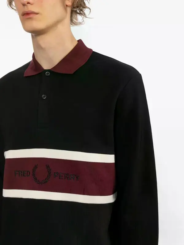 Fred Perry Logo-embroidered Panelled Polo Shirt