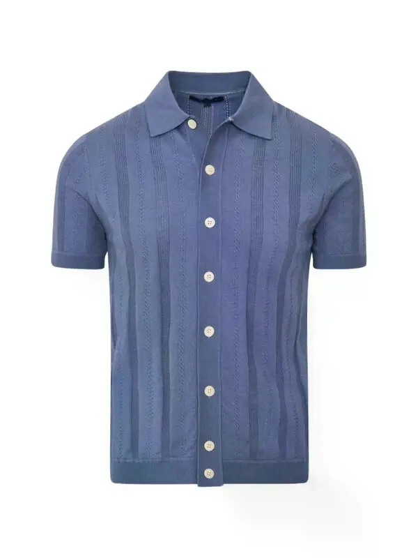 PATRICK ASSARAF Cable-knit Short-sleeve Shirt
