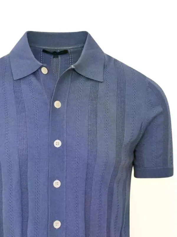 PATRICK ASSARAF Cable-knit Short-sleeve Shirt