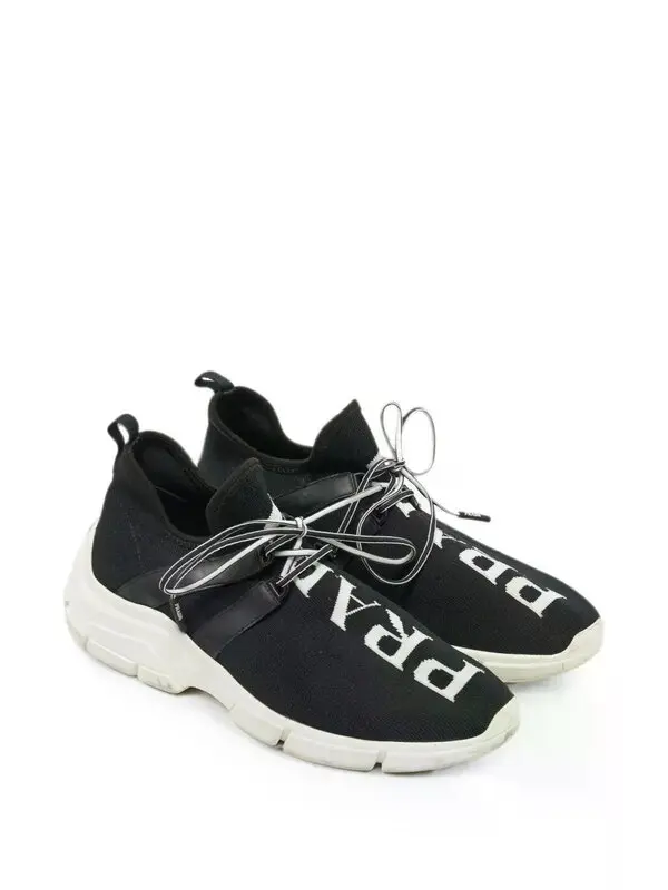Prada Logo Print Lace-up Sneakers