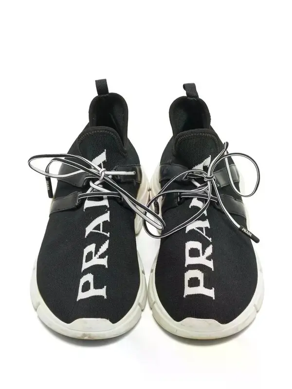 Prada Logo Print Lace-up Sneakers